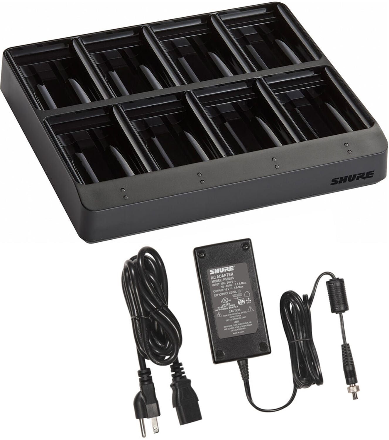 Shure SBC80-903 8-bay Charging Station for 8x SB903 Li-Ion Batteries with PS60US Power Supply