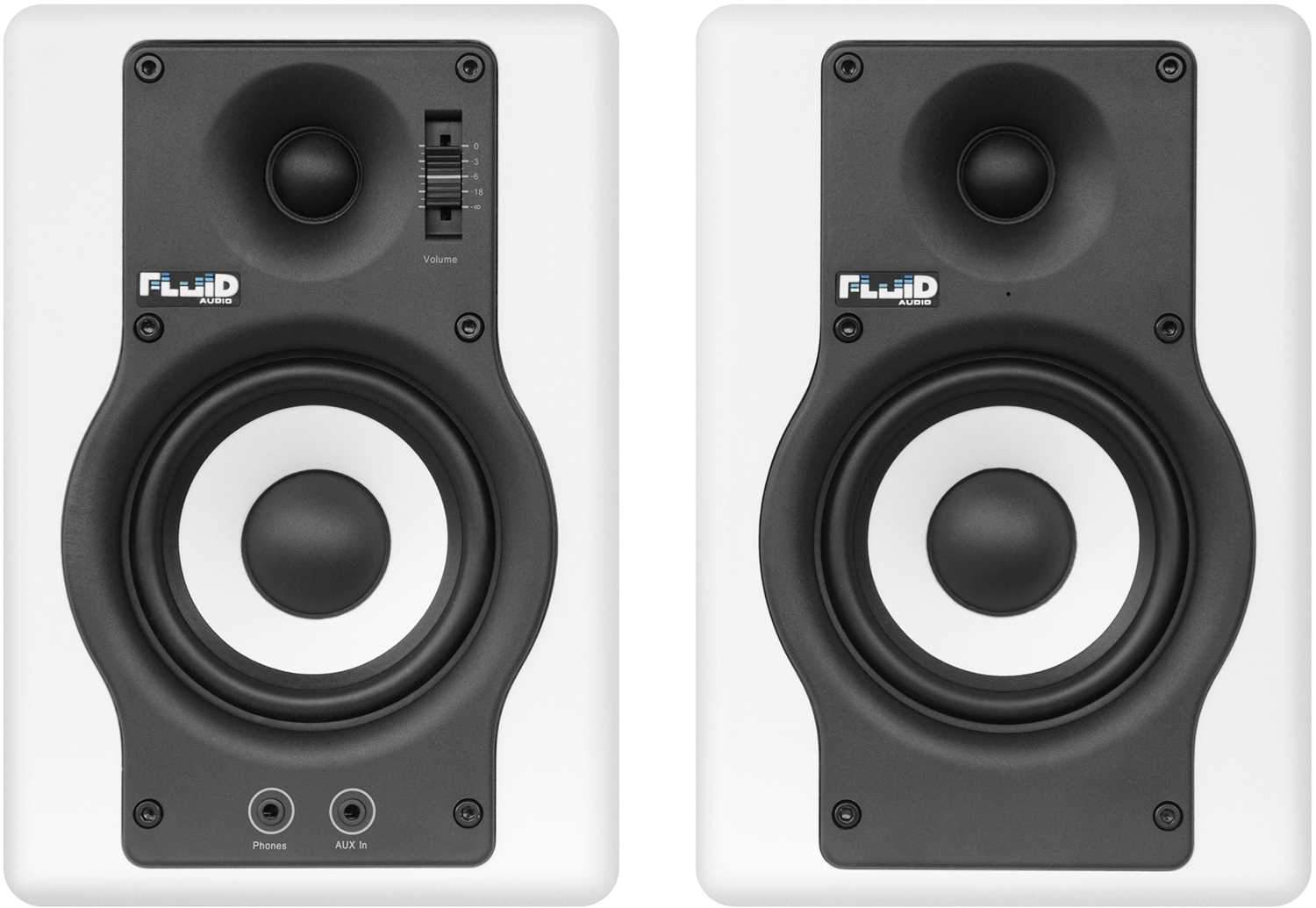 Fluid Audio F4W White Pair 4-Inch Studio Monitors | Solotech