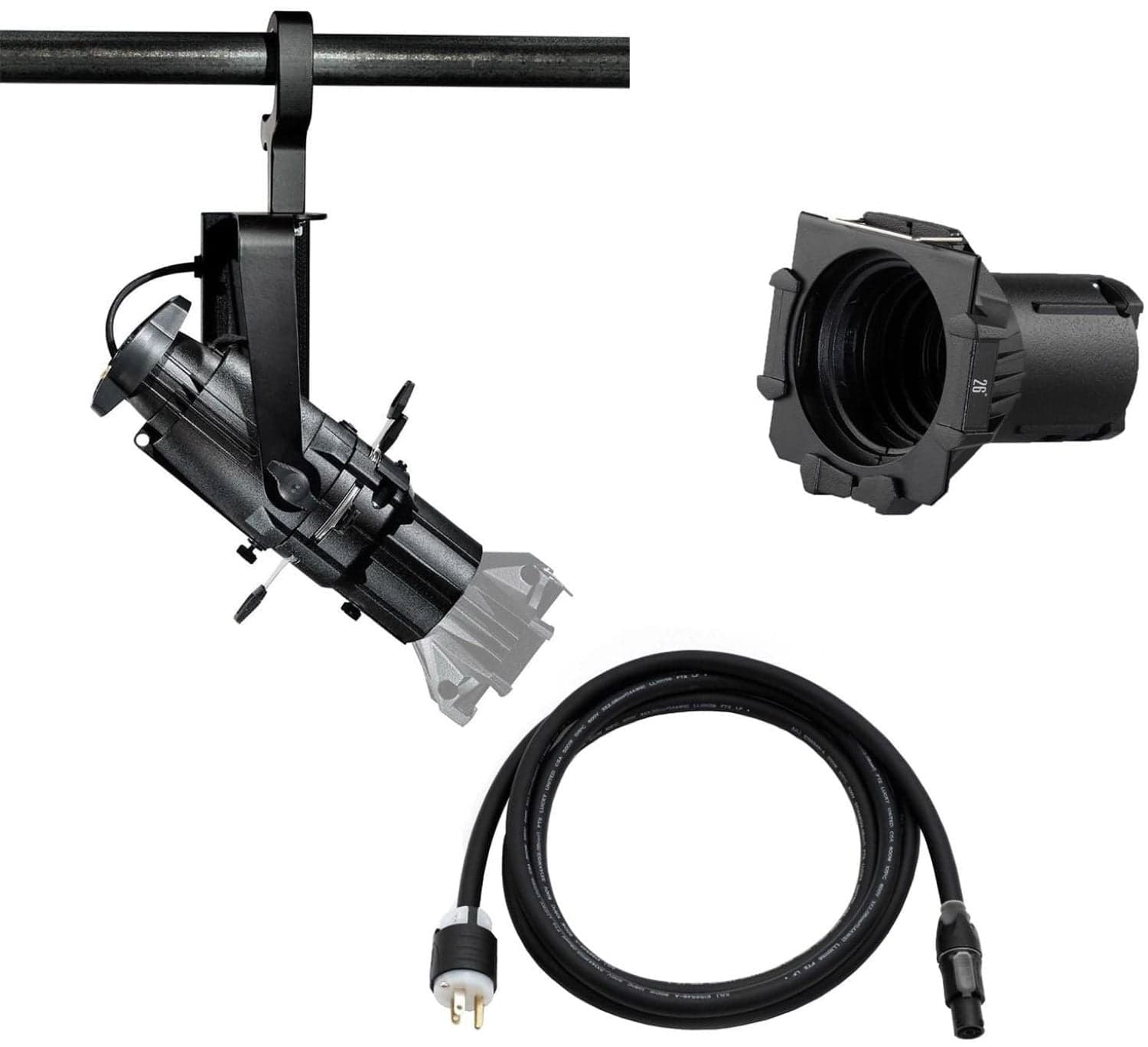 ETC Source Four Mini LED Ellipsoidal 5000 K with 26-Degree Lens Tube ...