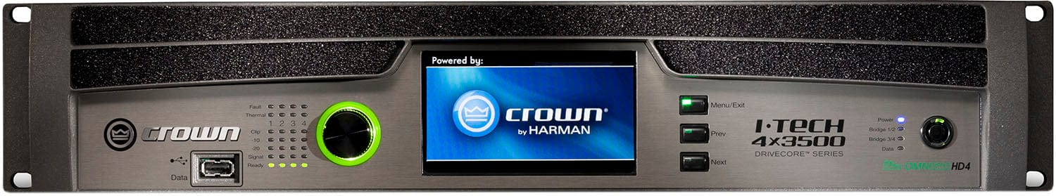 Crown IT4X3500HDB 4 Channel 4000 Watt 4 Ohm Power Amplifier - Binding ...