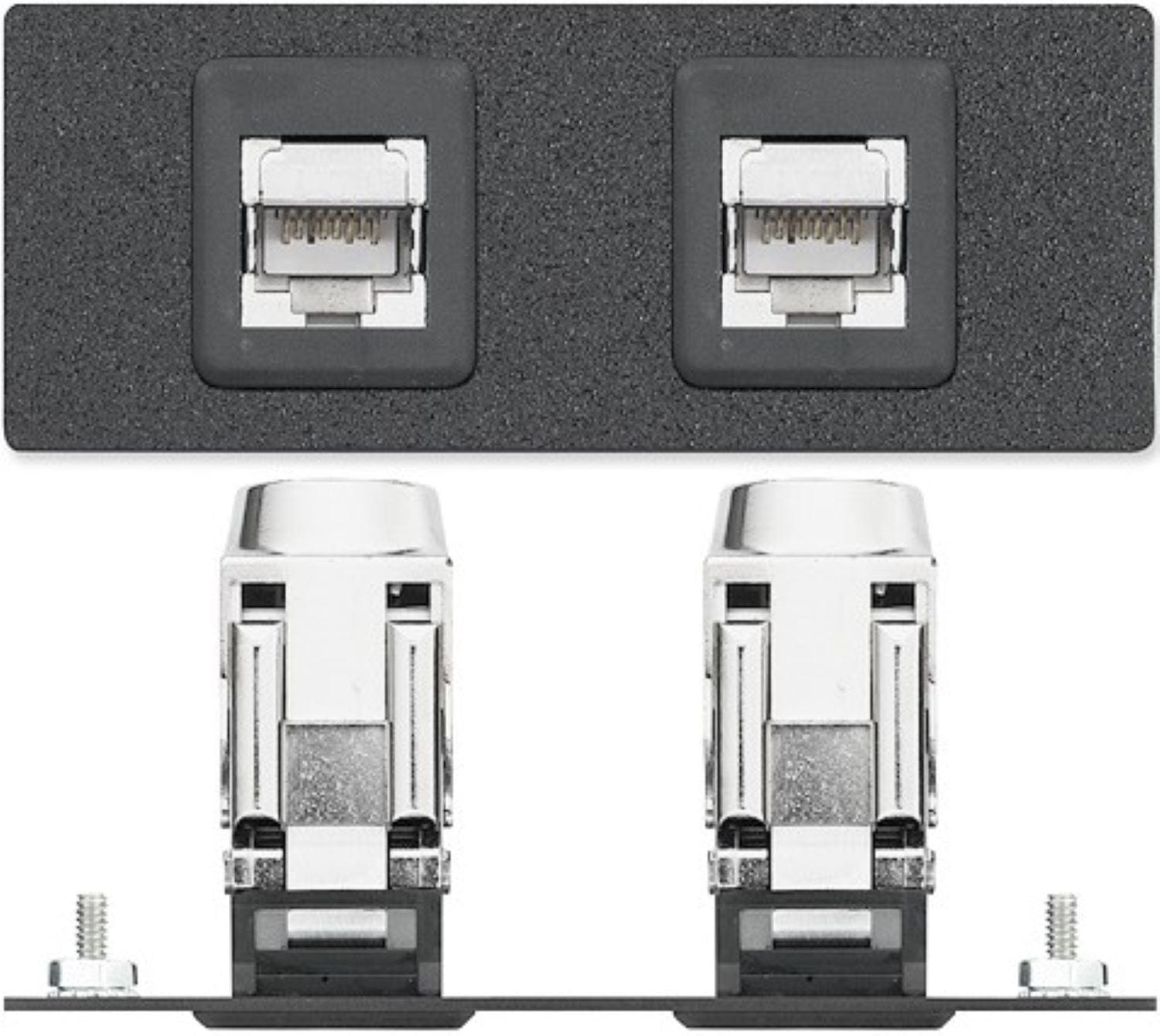 Extron 70-1051-12 Two XTP DTP 24 Punch Down Jacks -Double Space AAP - Black