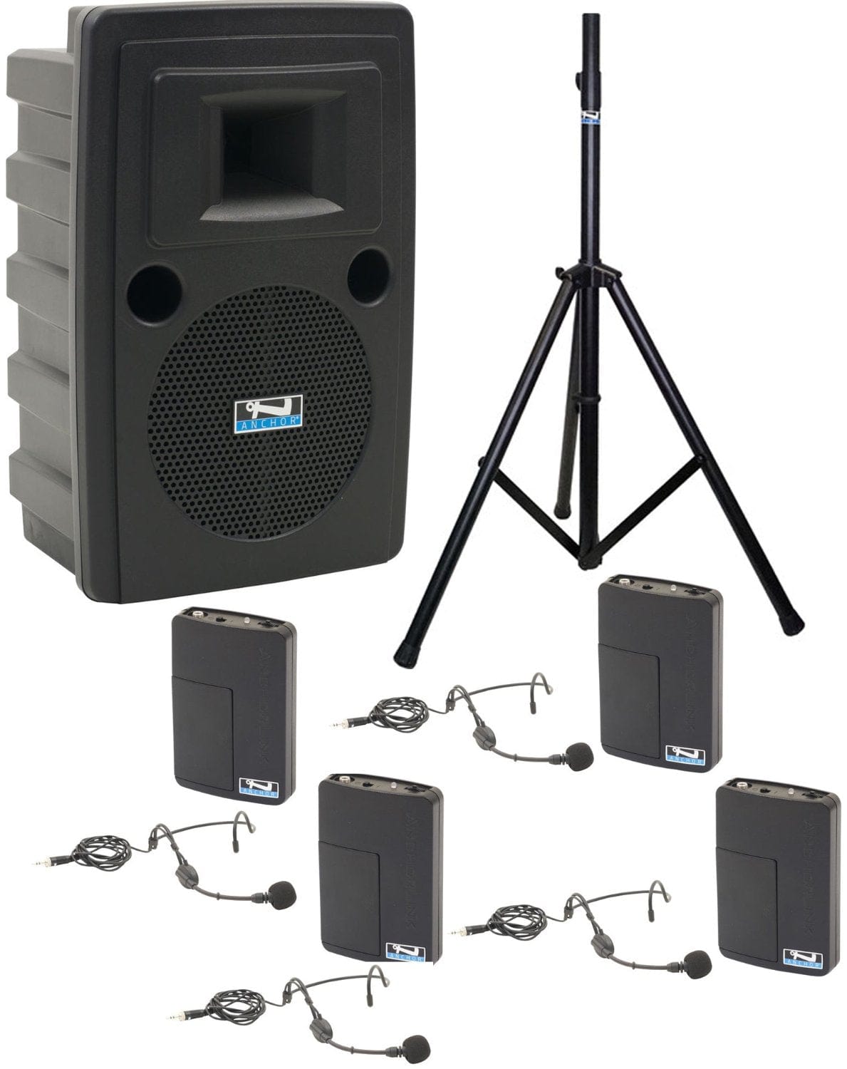 Anchor Audio 712450 Liberty 2 System 4 - 4x Headband Wireless Microphones