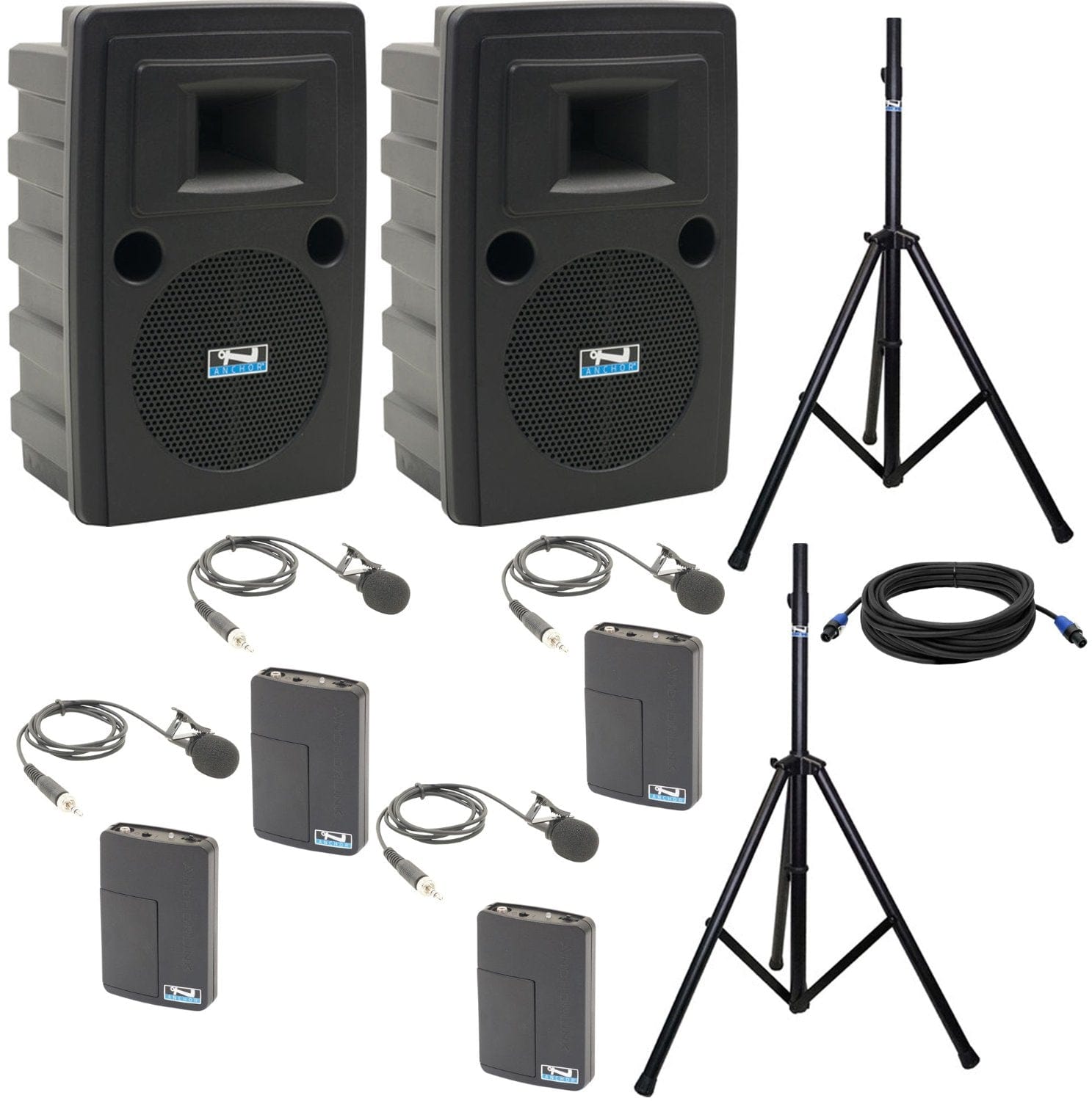 Anchor Audio 745460 Liberty 2 Pair LIB2-COMP 4 - 4x Lapel Wireless ...