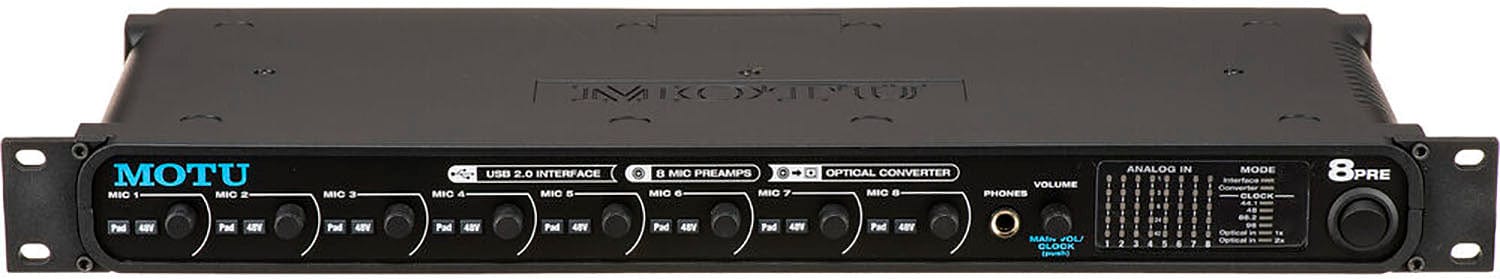 MOTU 8Pre USB 16x12 USB-2 Audio Interface and Preamp Expansion – Solotech