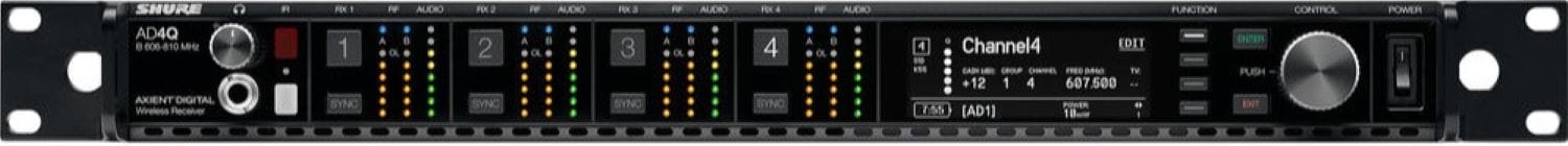 Shure Axient AD4Q-DC Four-Channel Digital Wireless Receiver - A Band ...
