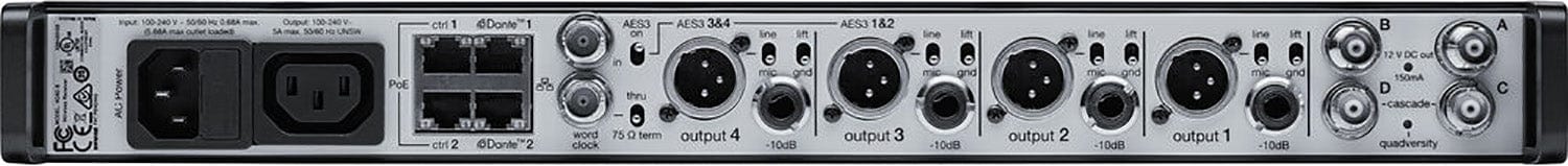 Shure AD4QUS=-B 4-Channel Digital Wireless Receiver with US Power Supply - B Band