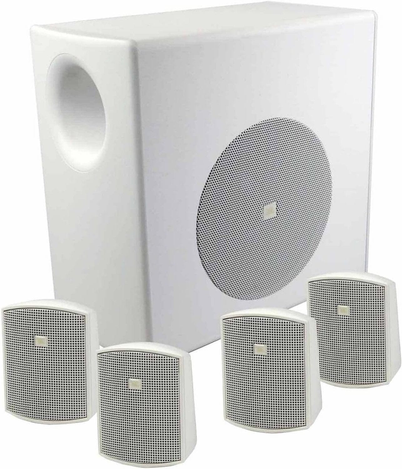 JBL C50PACK-WH Control 50 System with 1 Subwoofer and 4 Satellites - White