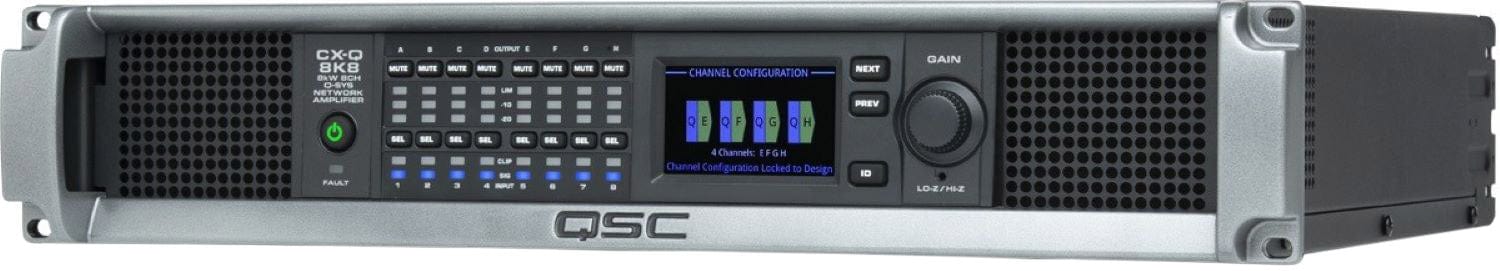 Q-SYS QSC CX-Q-8K8 Eight-Channel Network Amplifier for the Q-SYS Platform