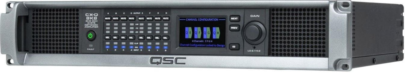 Q-SYS QSC CX-Q-8K8 Eight-Channel Network Amplifier for the Q-SYS Platform