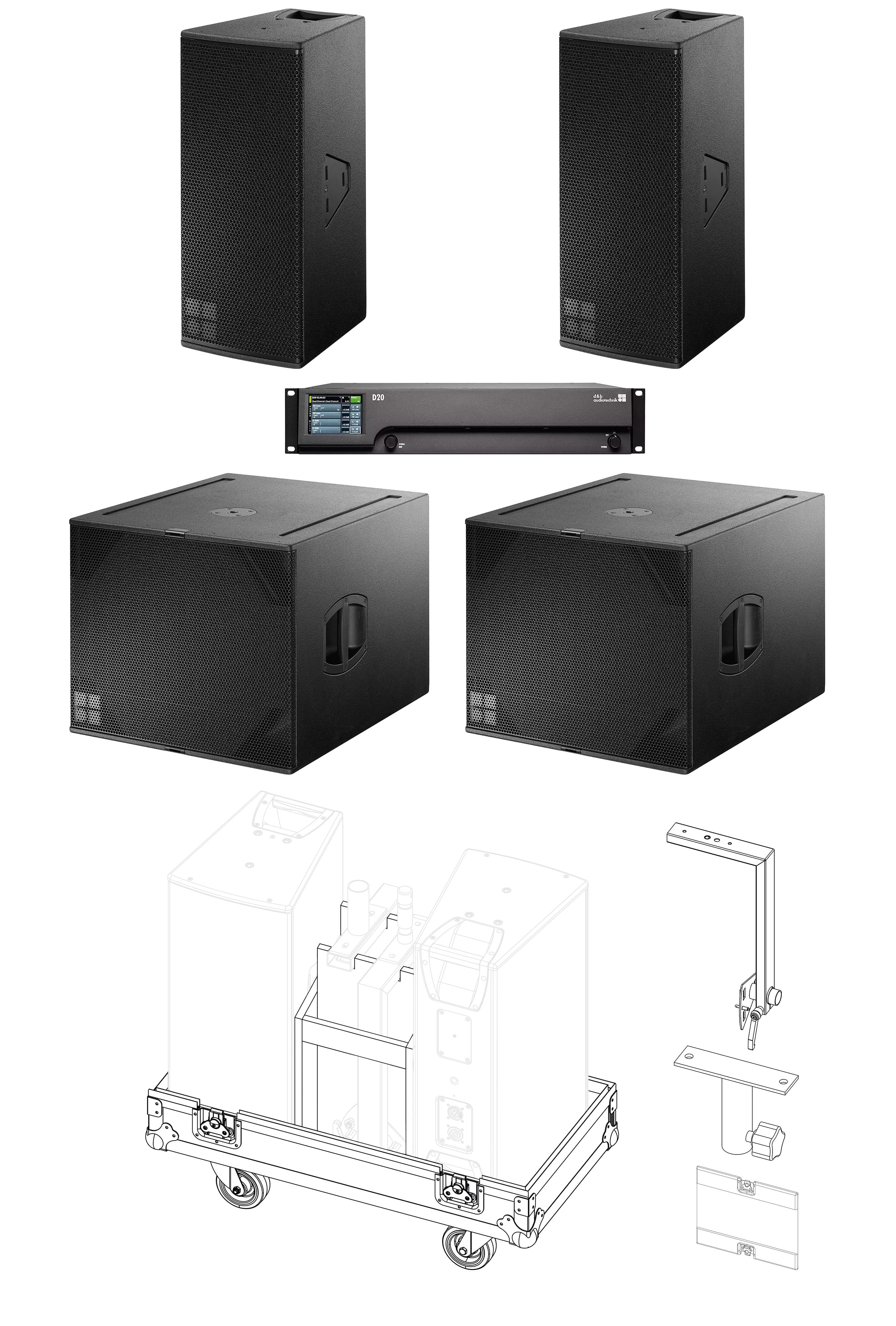 D&B Audiotechnik Y-Series Portable Powered PA System with Y7P Speakers ...