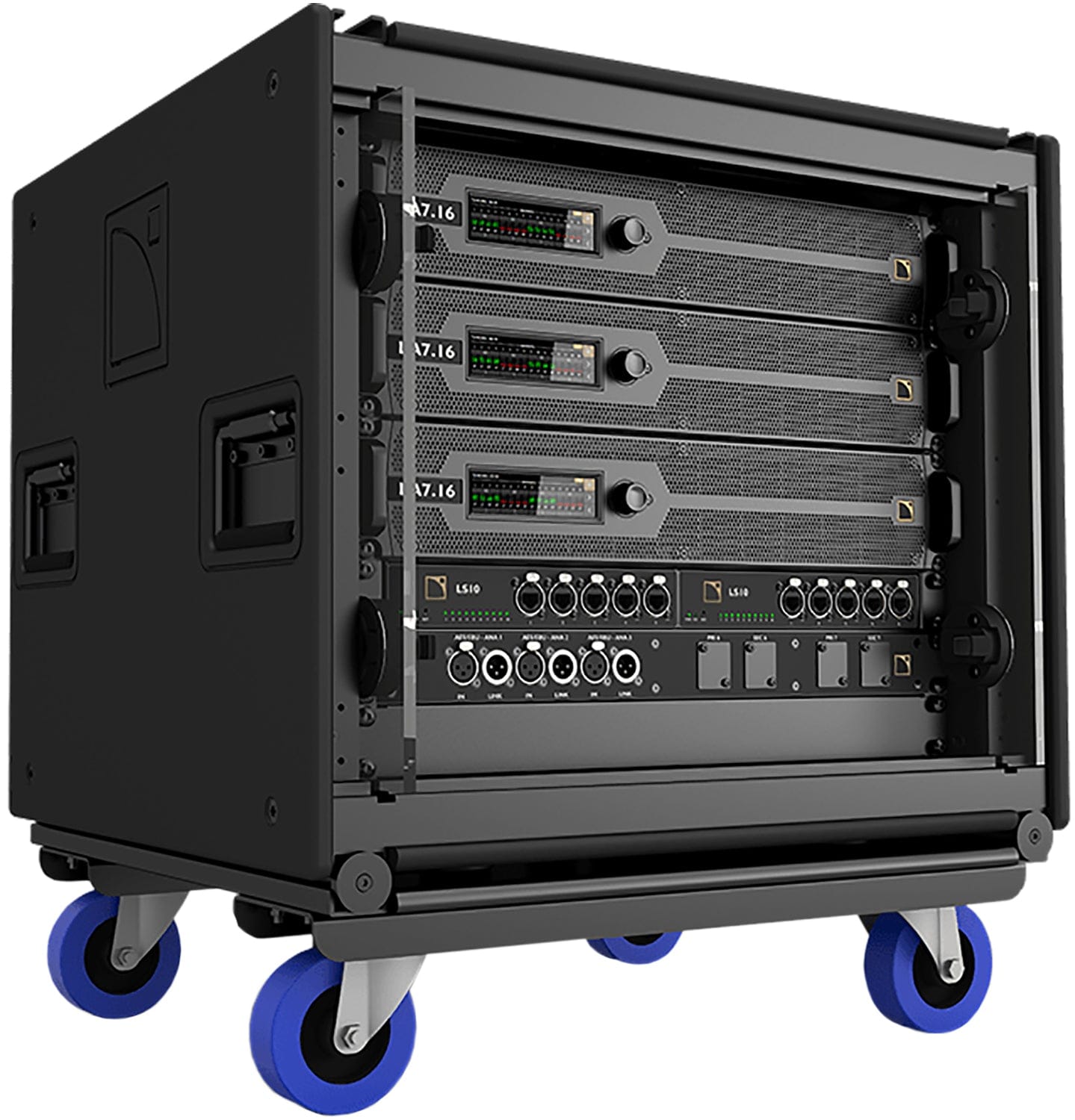 L-Acoustics LA-RAK III Touring Rack III - 9U with 3x LA7.16 / 2x LS10 ...