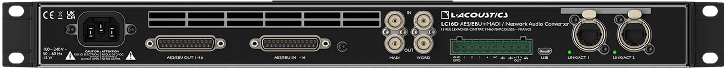 L-Acoustics LC16D-US AES / EBU MADI Network Audio Converter – Solotech