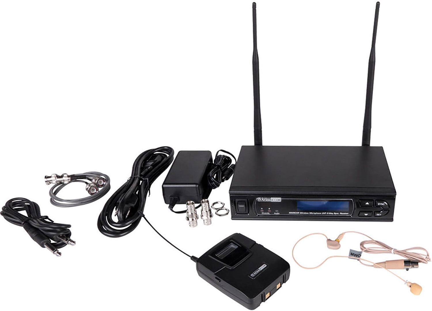 AtlasIED MW100BP-OE Wireless Microphone Kit with Over Ear Microphone ...