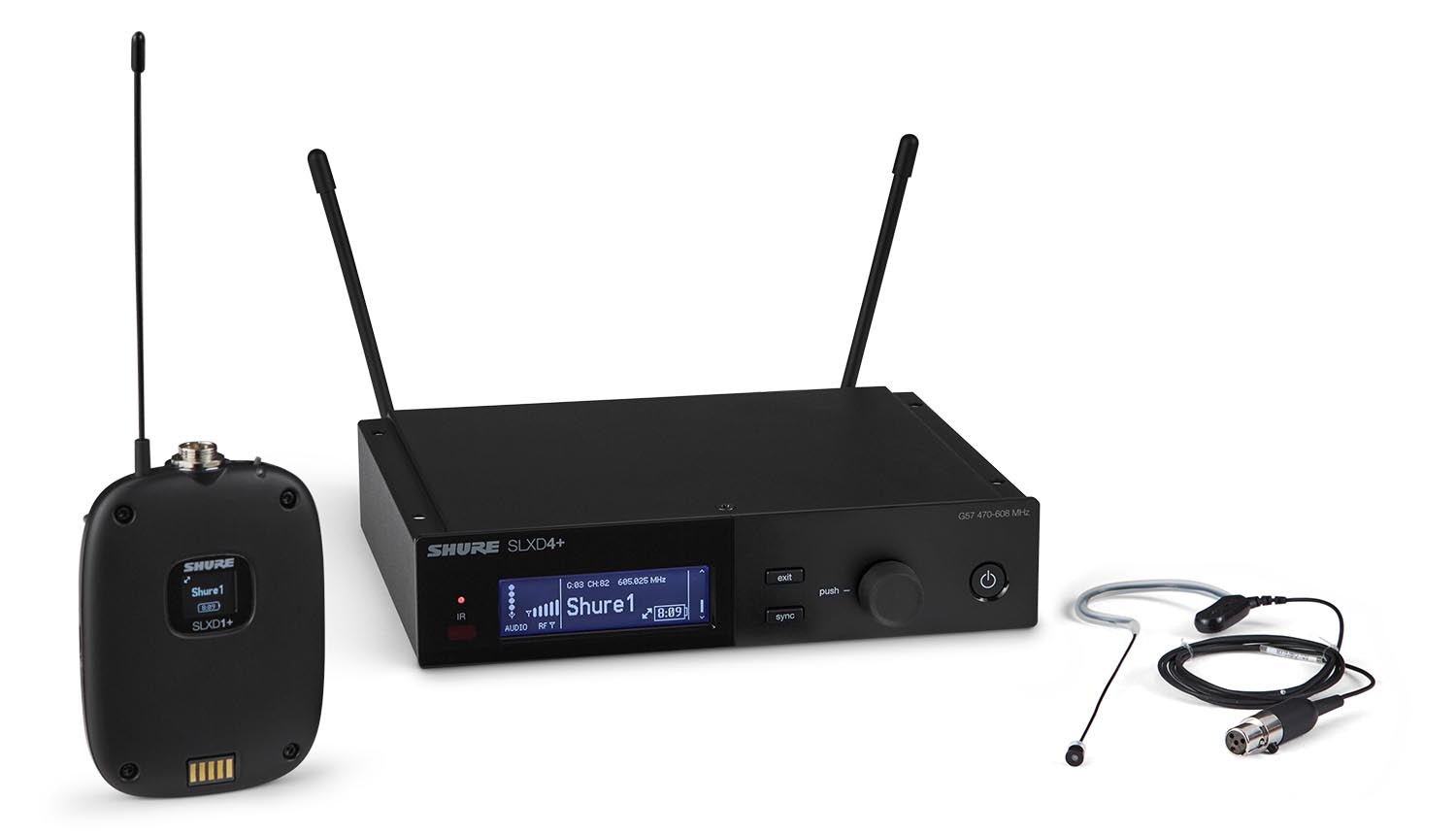 Shure SLXD14+/85M-G57 Digital Wireless Bodypack System, Lavalier, WL18 ...