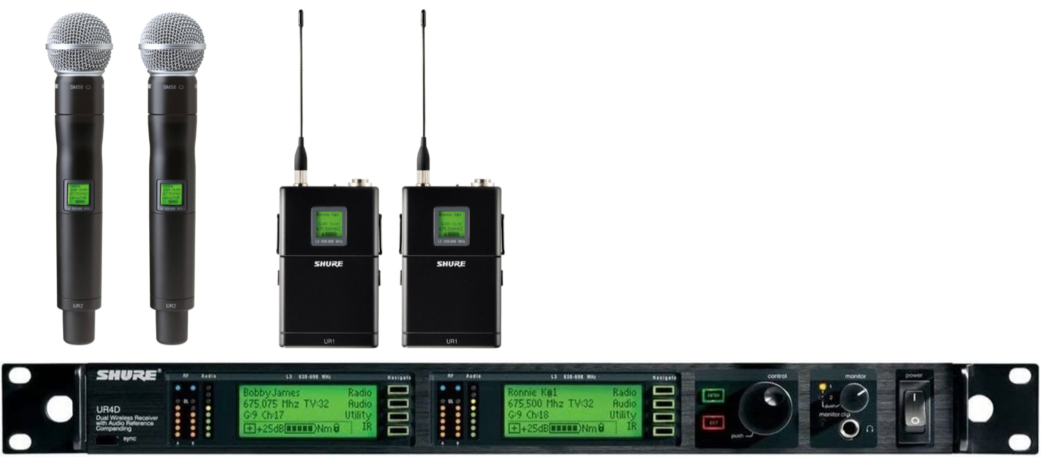 Shure UR4D H4 Dual receiver Used Package – Solotech