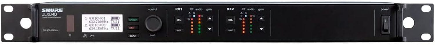 Shure ULXD4D Dual-Channel Digital Wireless Receiver - X52 Band – Solotech