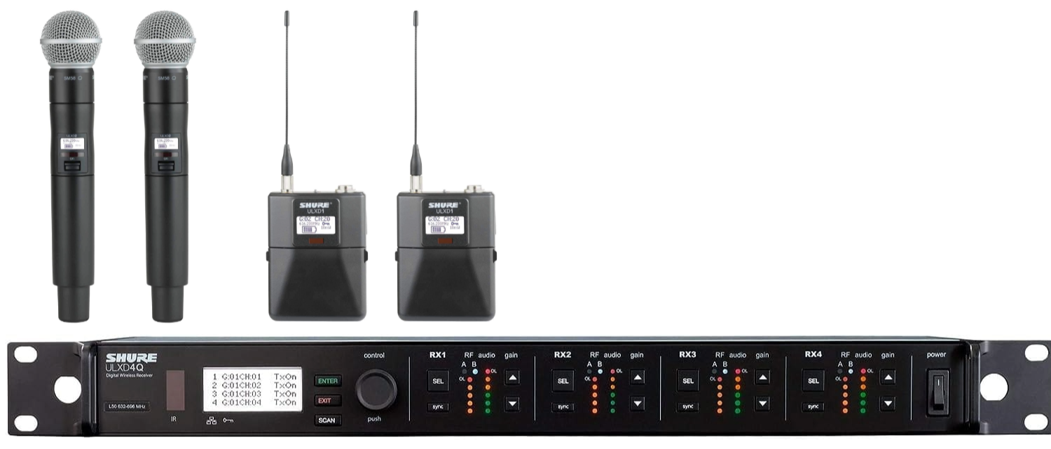 Shure ULXD4Q H50 Quad channel receiver Used Package – Solotech