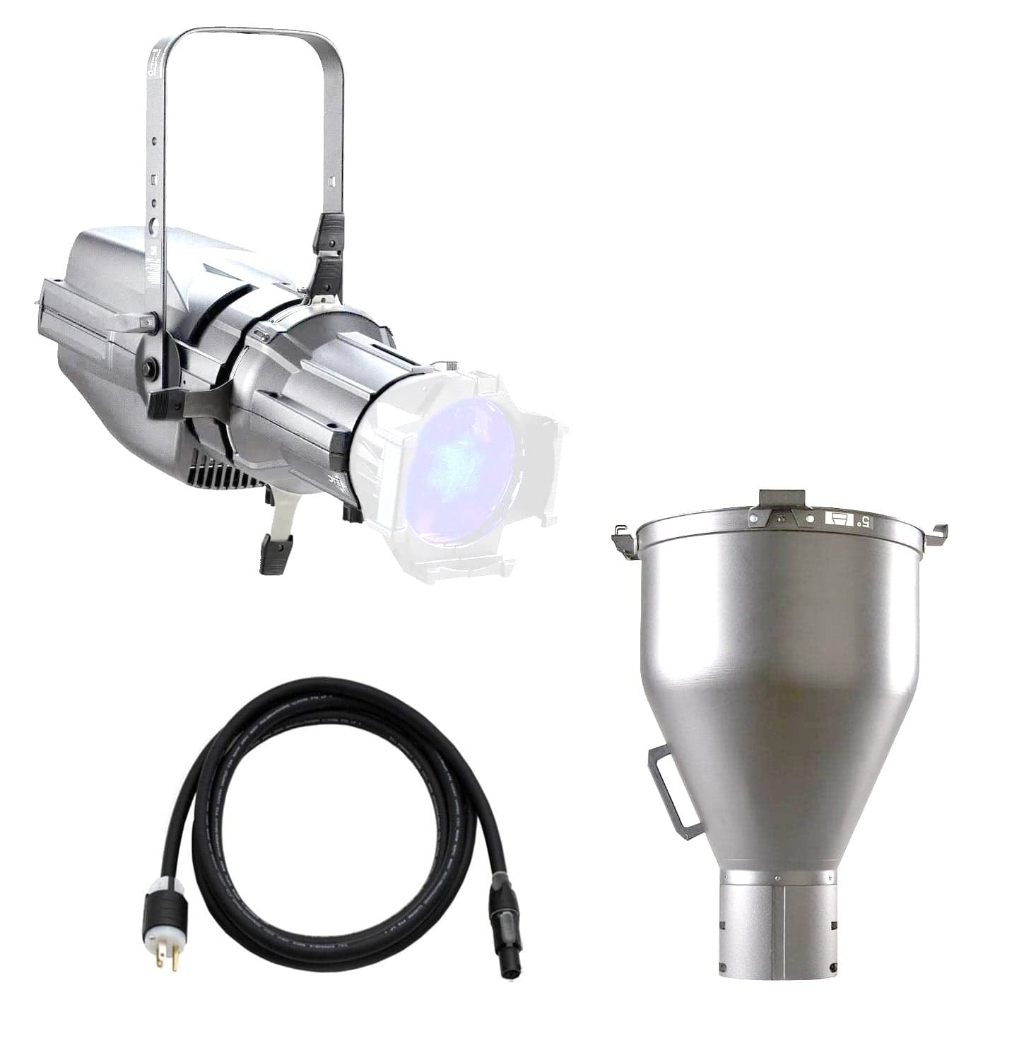 ETC ColorSource Spot V, Light Engine with EDLT Shutter Barrel with Multiverse, 5-Degree Lens - Silve