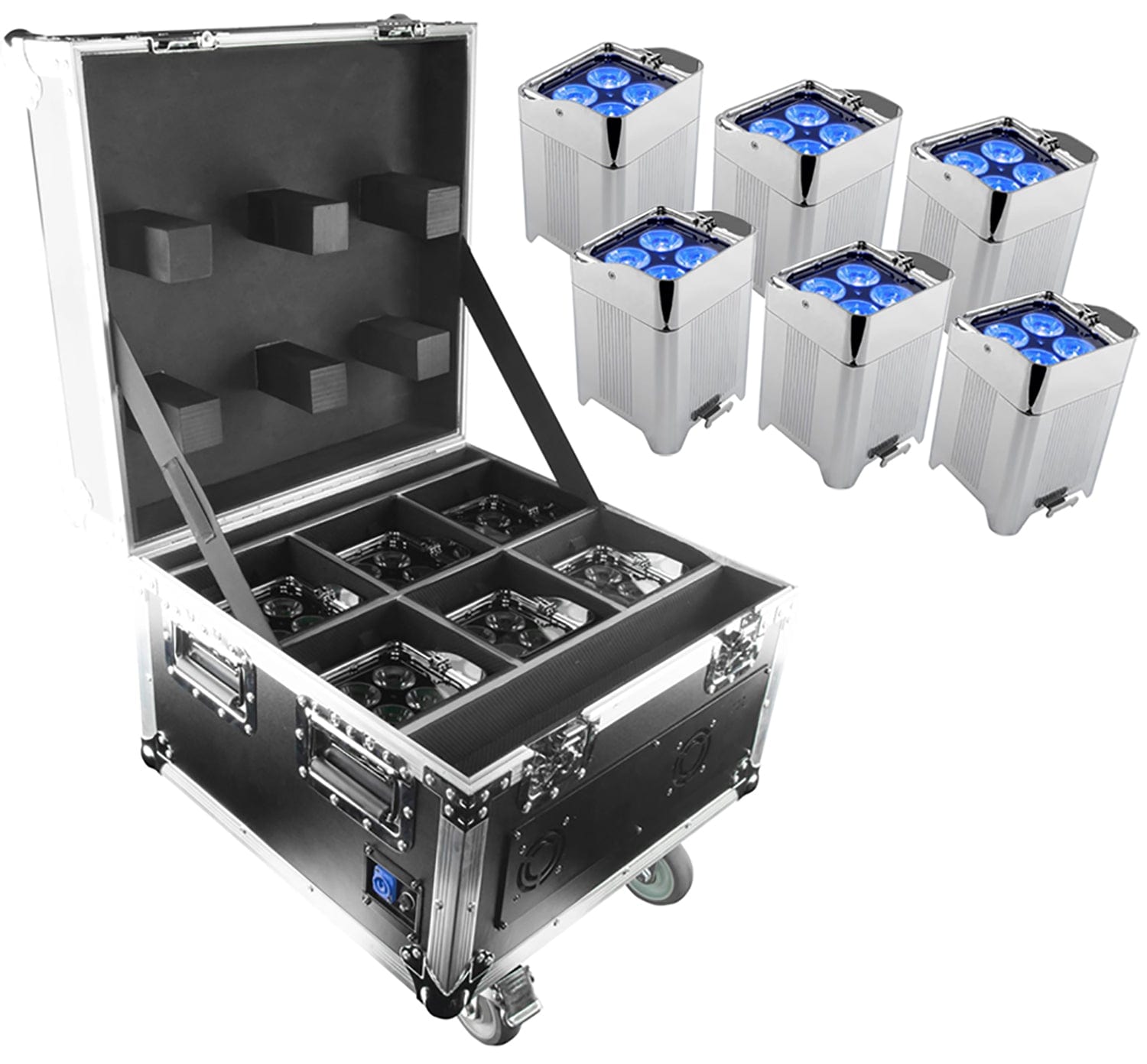 ChauvetPro WELLFITX6 WELL Fit 6-Pack with Charging Flight Case