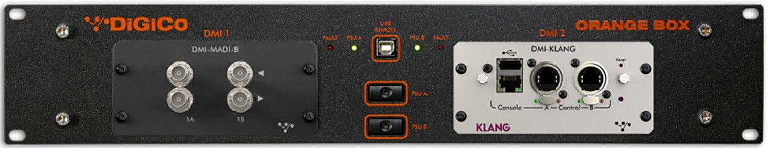 DiGiCo Orange Box - MADI BNC to KLANG 2 RU with Dual PSUs