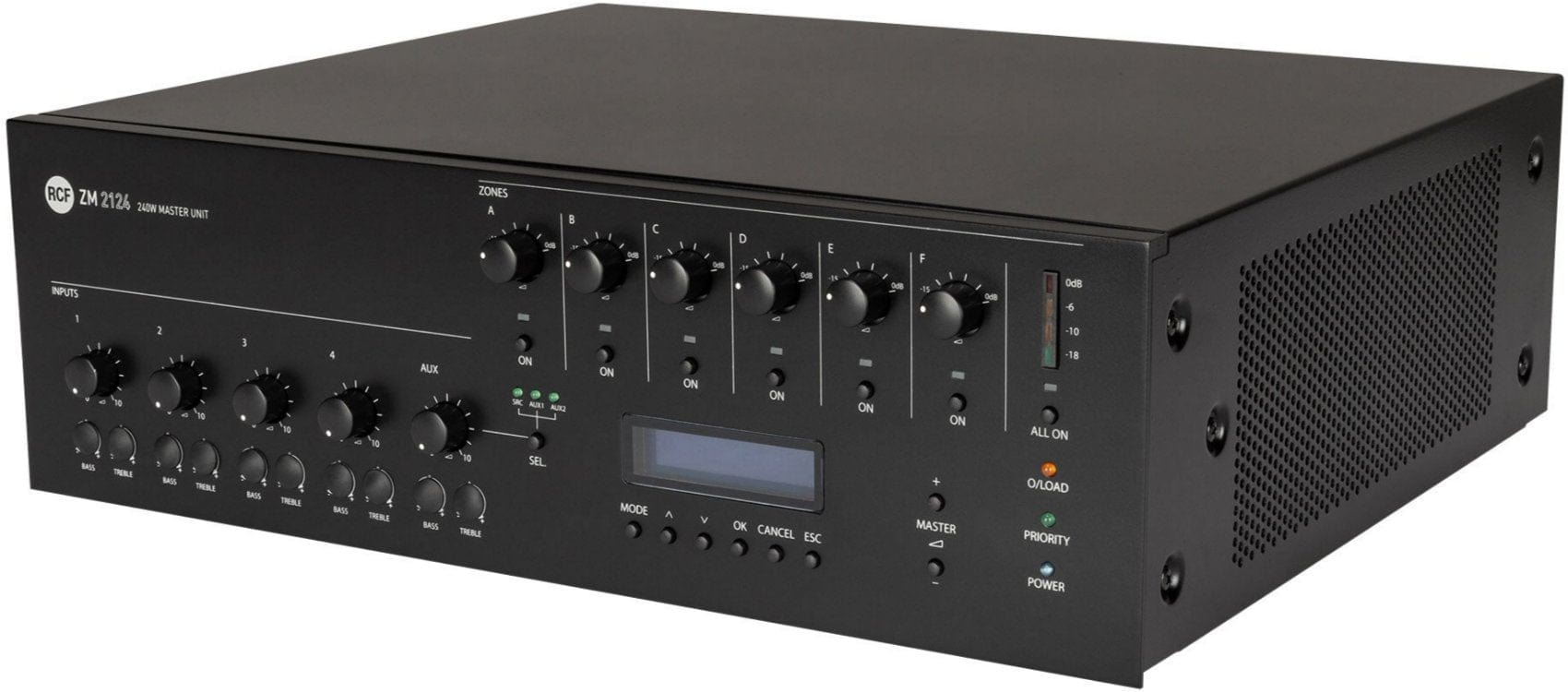 RCF ZM 2124 6-Zone 240 Watt Digital Mixer / Amplifier Master Unit