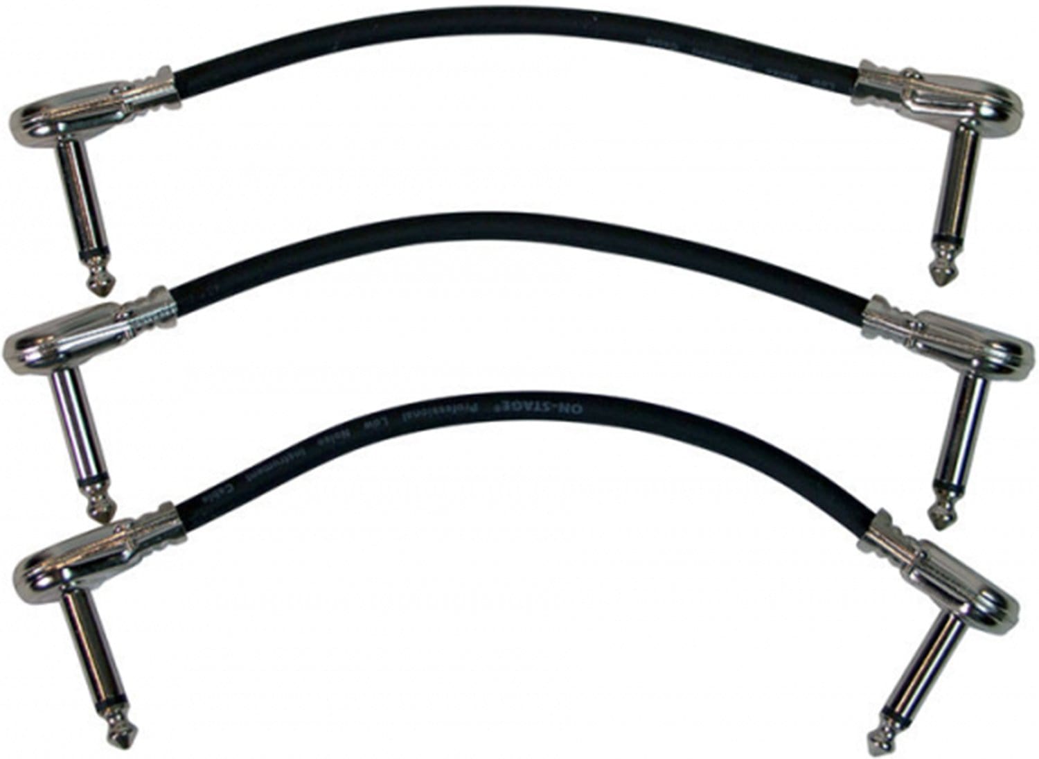 On-Stage PC506B-3PK 6-Inch Pancake Style Patch Cable 3-Pack