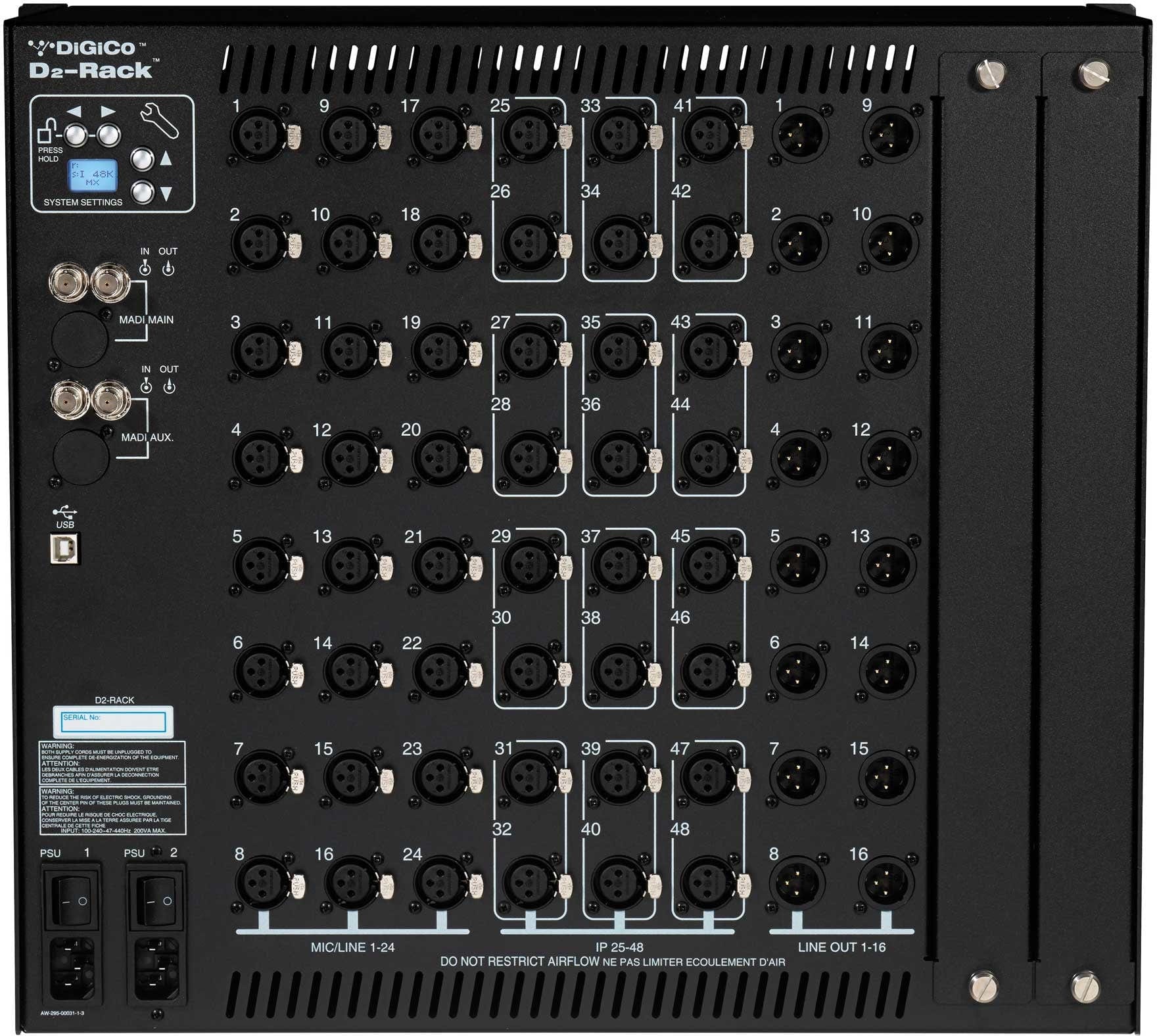 DiGiCo X-D2-AN-M D2-RACK with 48-Channel XLR and BNC MADI Connection