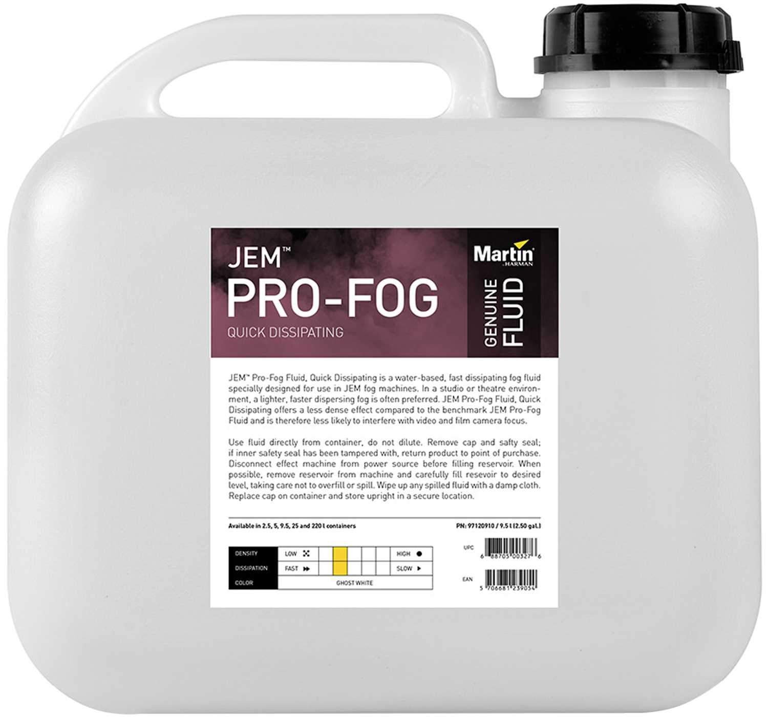 Martin JEM Pro-Fog Fluid Quick Dissipating 9.5L