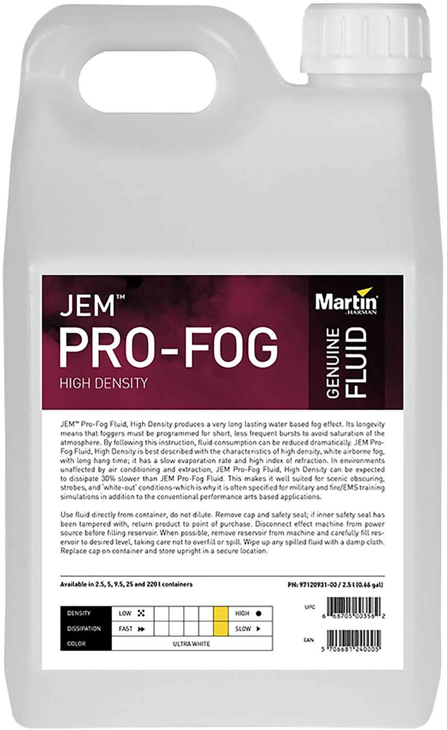 Martin JEM Pro-Fog Fluid High Density 2.5L