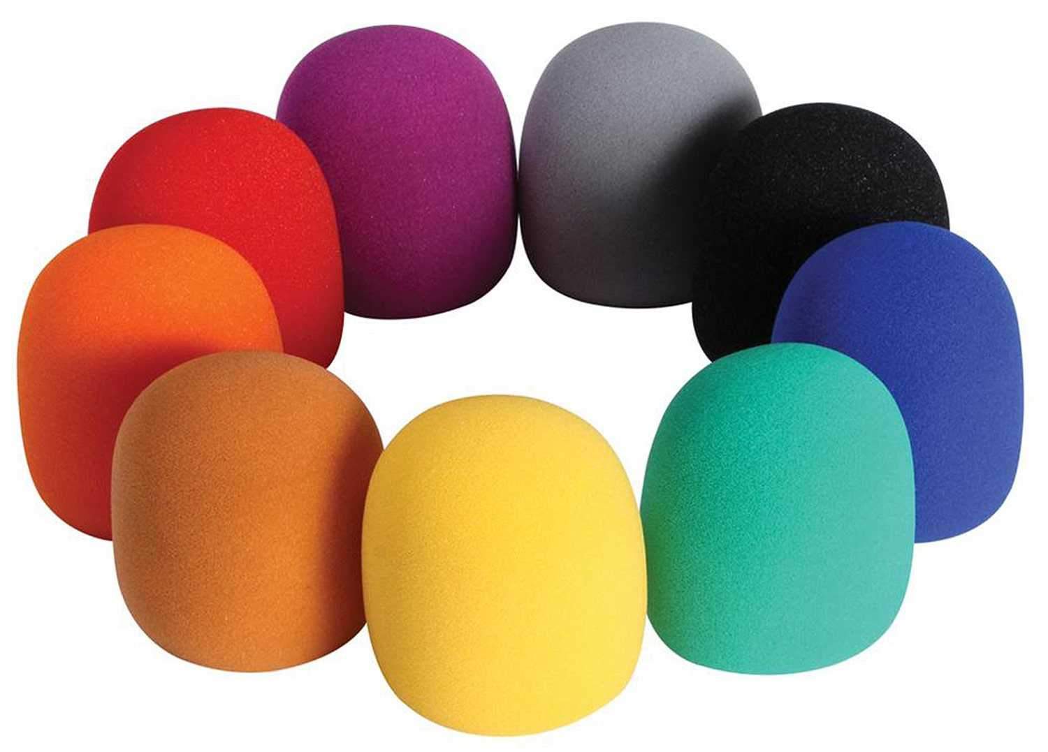 On-Stage Color Microphone Windscreen 9 Pack