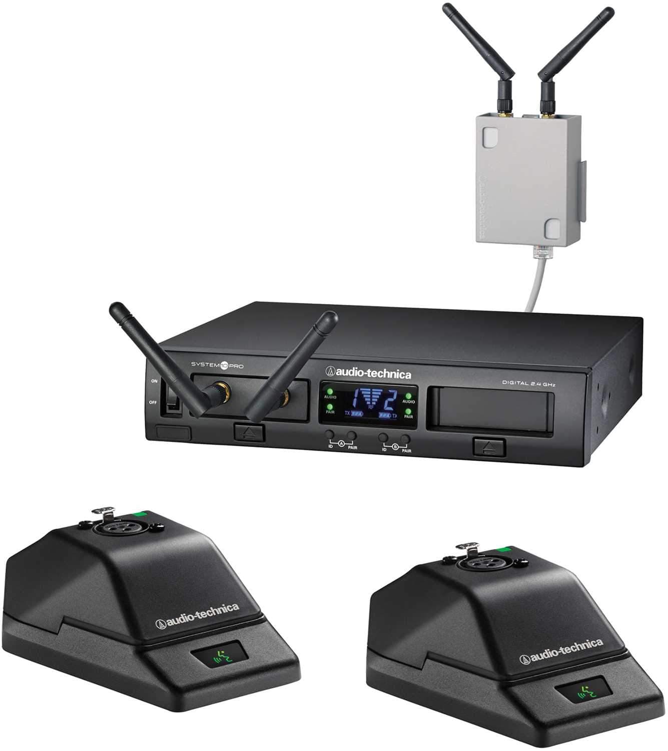 Audio Technica ATW-1377 System 10 PRO Dual Wireless Desk Stand Mics