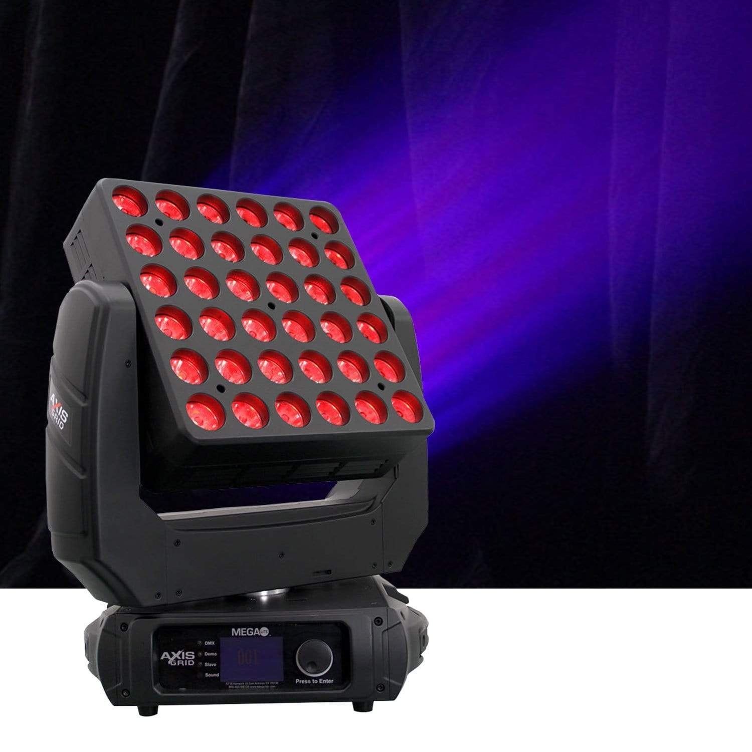 Mega Lite Axis Grid 36x10-Watt RGBW LED Moving Head