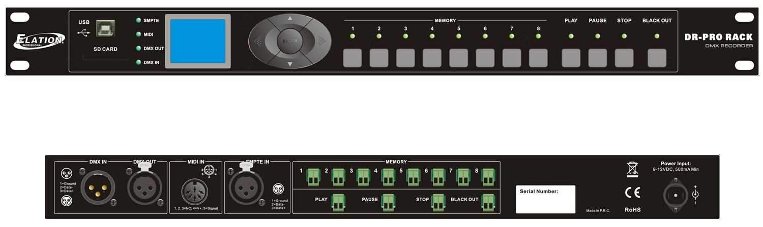 Elation DR-Pro Rack 19" Rack Mount DMX Recorder