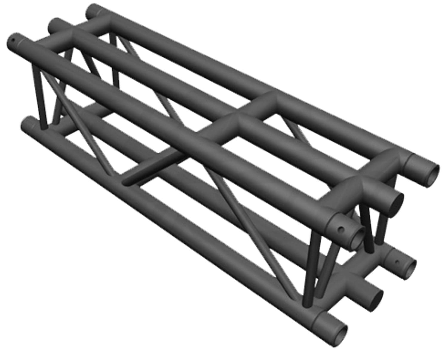 DuraTruss DT36-100-BLK-MTE 3.28-Foot (1-Meter) DT36 Square Truss with 6 ...