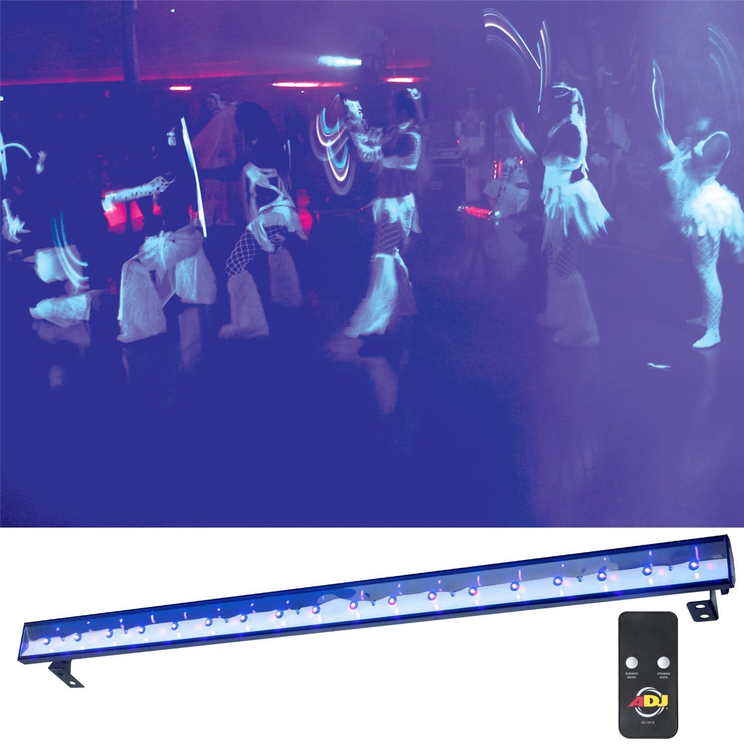 ADJ American DJ Eco UV Bar Plus IR LED Black Light with Remote | Solotech