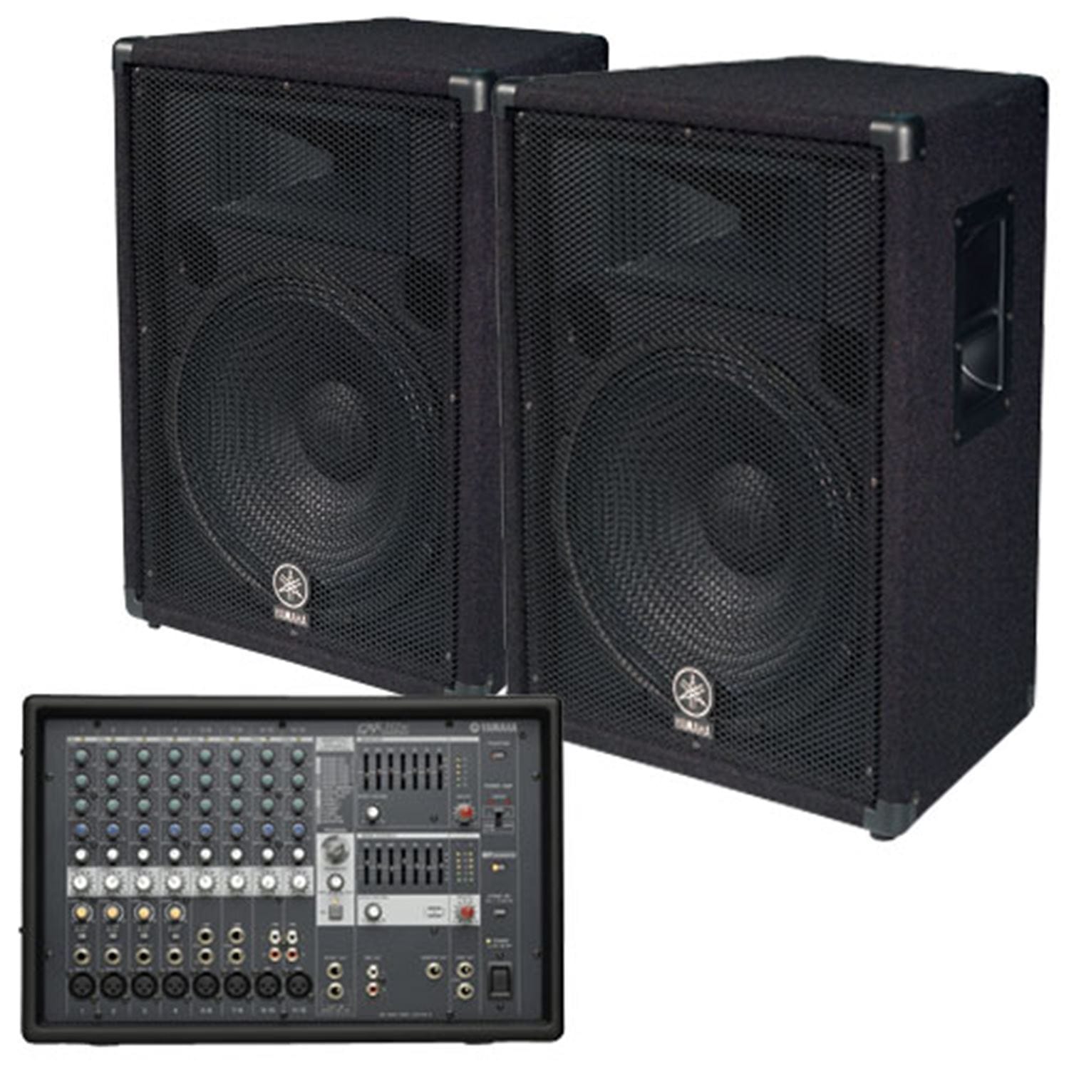 Yamaha EMX312SC Powered Mixer & 2 x BR15 Bundle