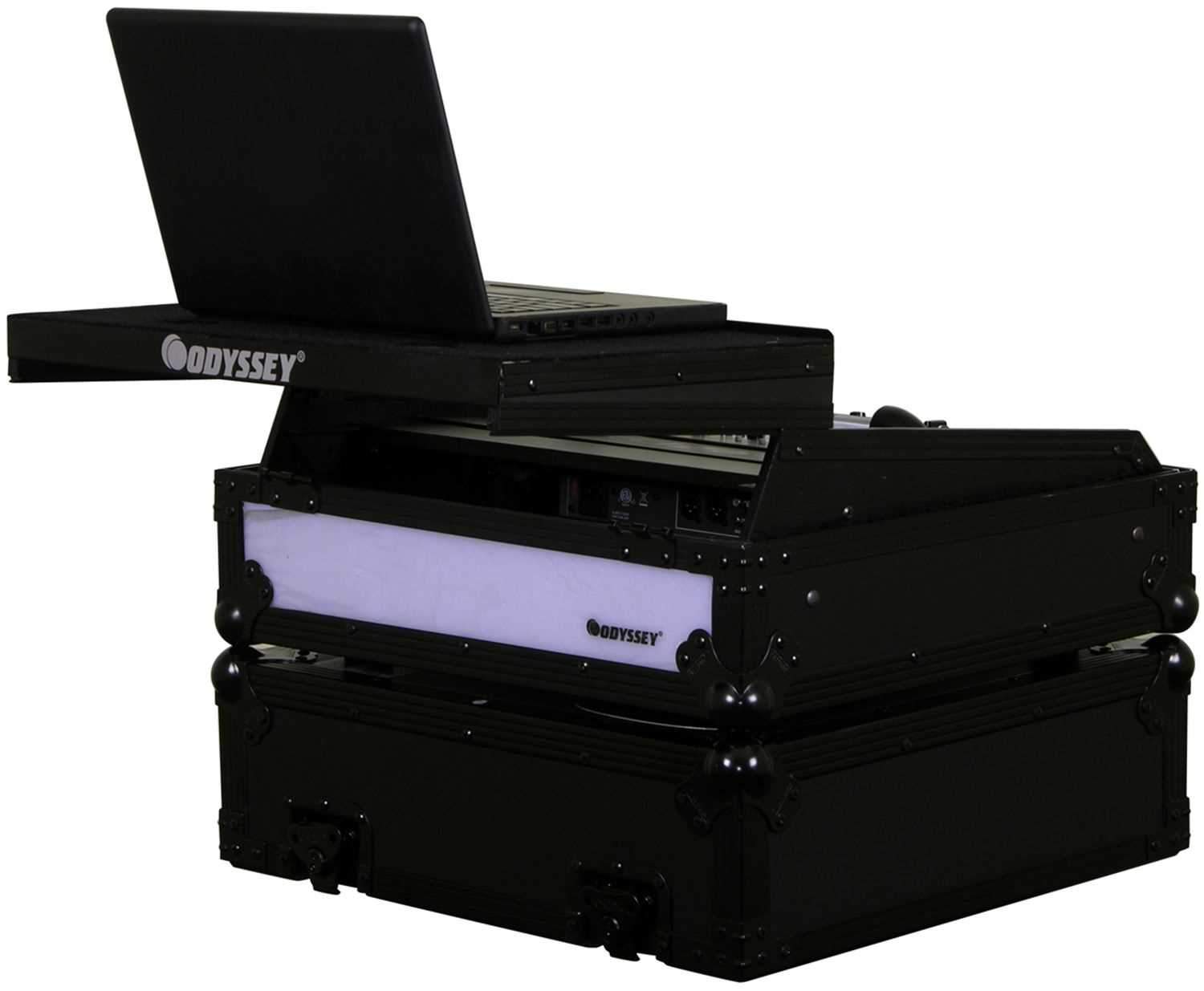 Odyssey FFXGS10BL FX 19-Inch Rackmount Mixer Glide Case with LED Panel