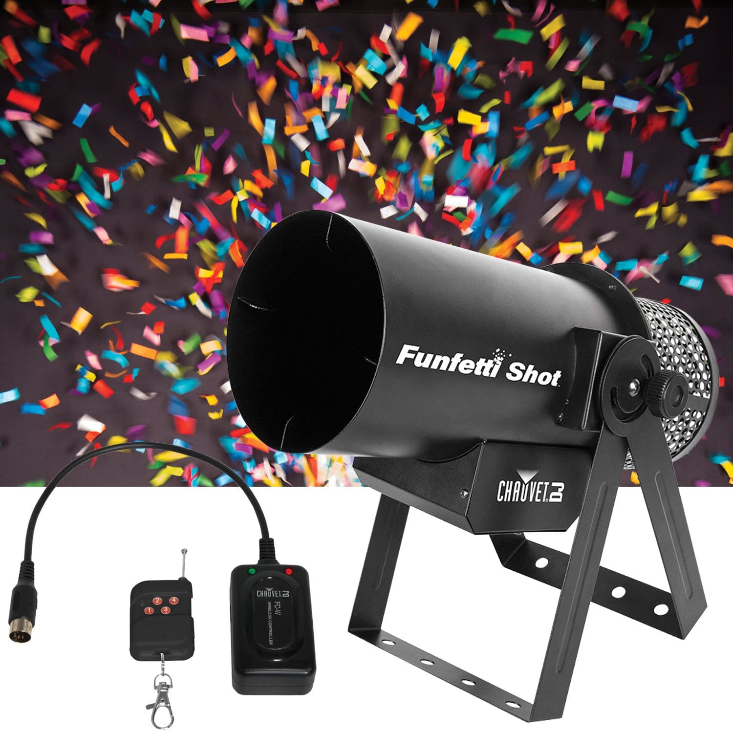 Chauvet Funfetti Shot Confetti Launcher with Remote Control | Solotech
