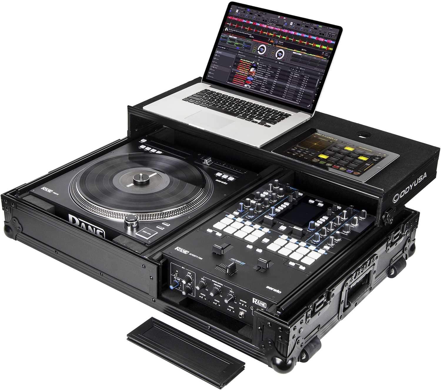 Odyssey FZGS1RA1272WBL Black Compact DJ Coffin with Wheels for Rane ...
