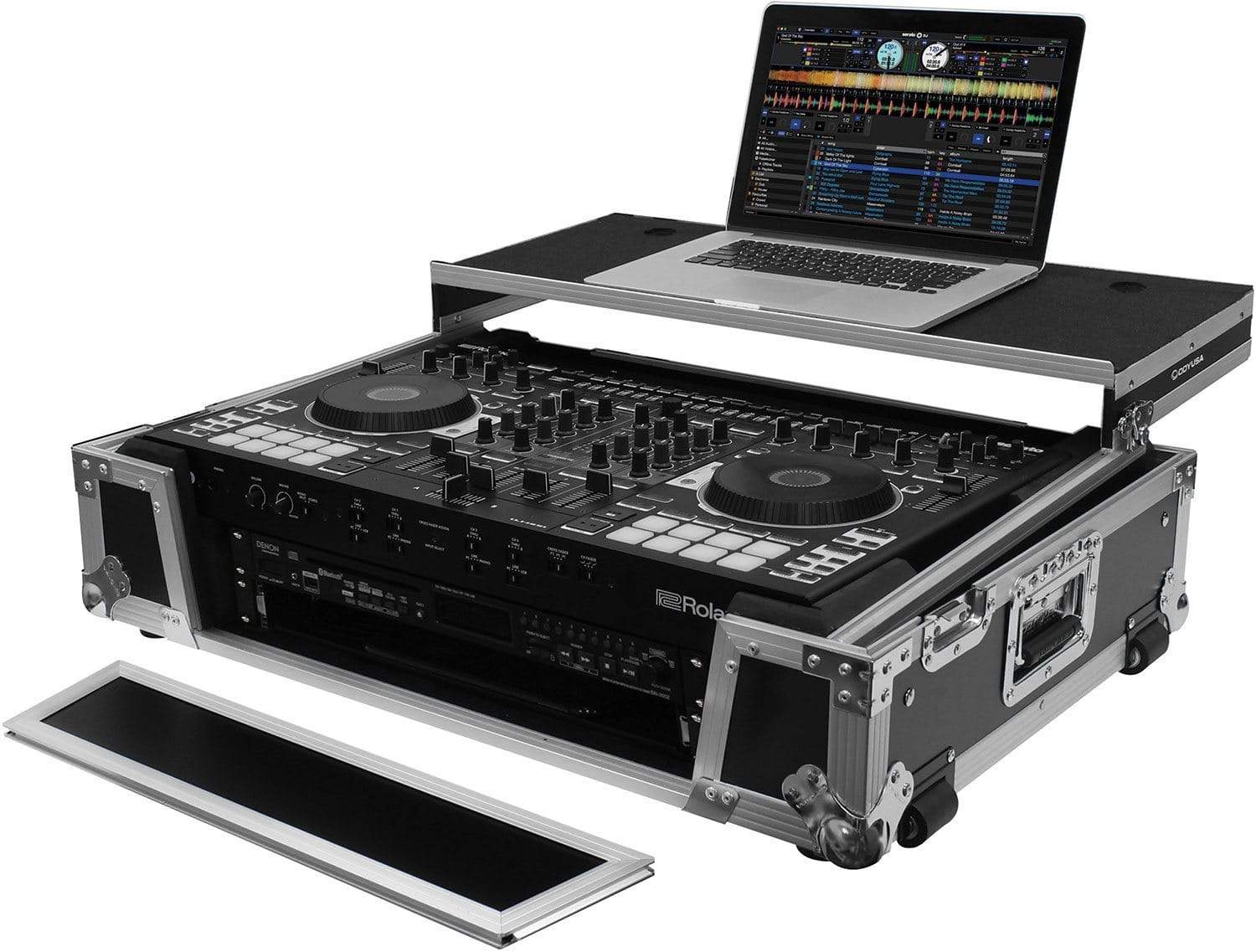 Odyssey FZGSDJ808W2 Glide Case for Roland DJ-808 with 2U Rack