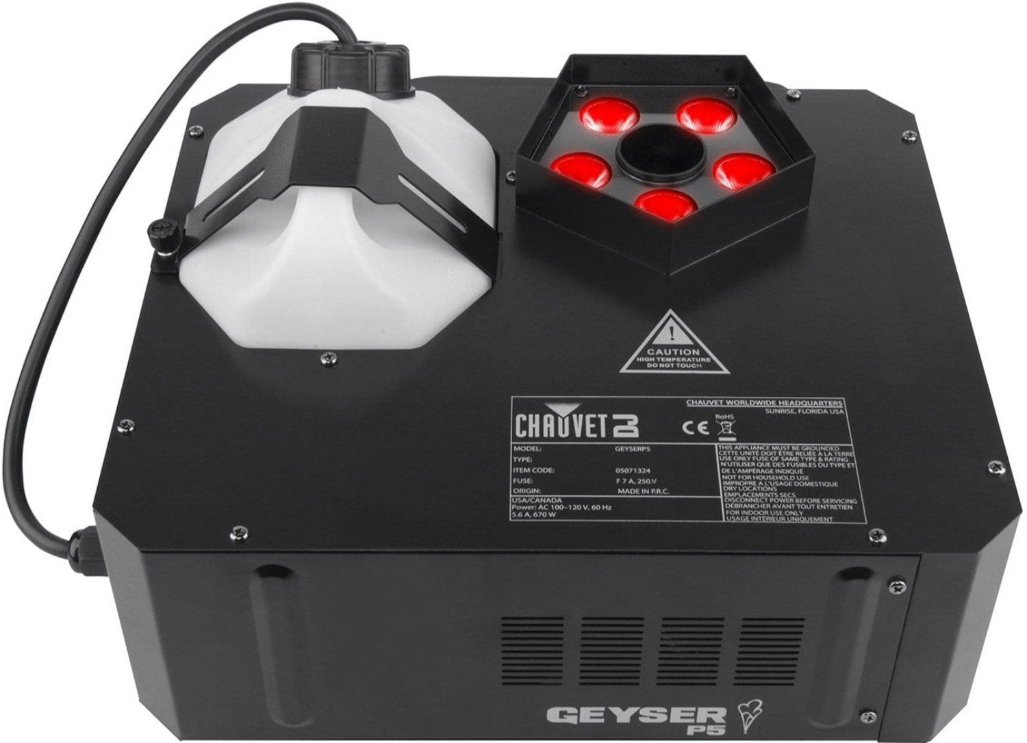 Chauvet Geyser P5 Water Based Fog Machine with FX Light | Solotech