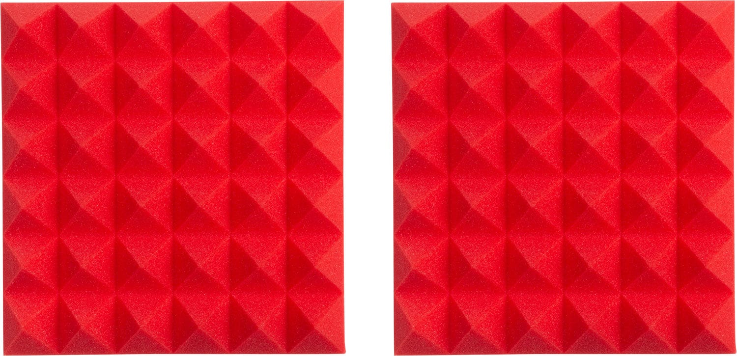 Gator GFW-ACPNL1212PRED-2PK Pair of 12x12x2-inch Pyramid Foam Red ...
