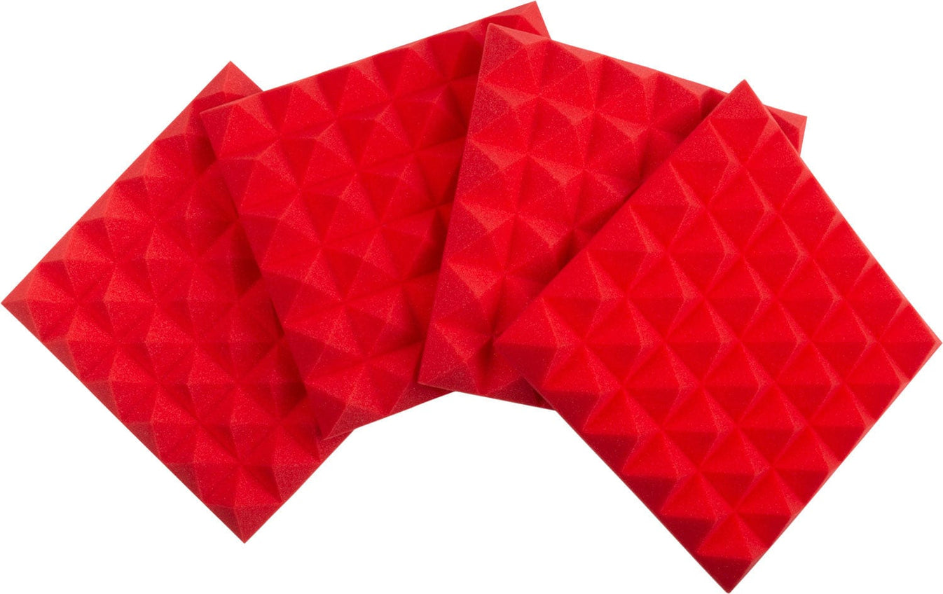 Gator GFW-ACPNL1212PRED-4PK 4-Pack of 12x12x2-inch Pyramid Foam Red ...