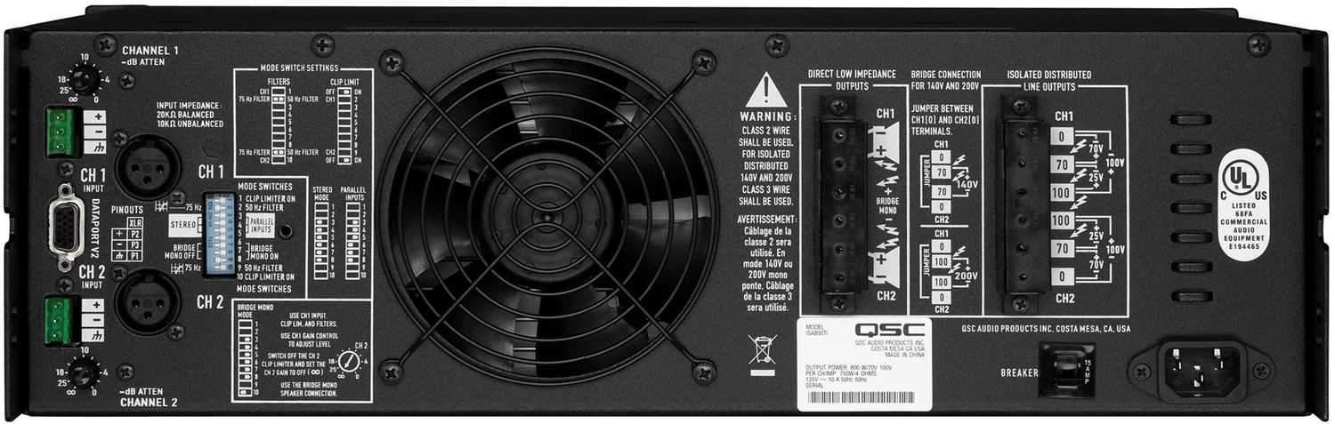 QSC ISA-800TI 70 Volt Power Amplifier