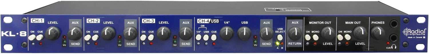 Radial KL-8 Rackmount Keyboard Mixer 4 Input