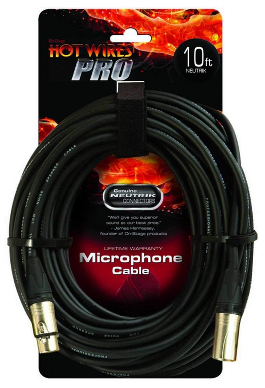 On Stage Pro Microphone Cable 10Ft XLR To XLR