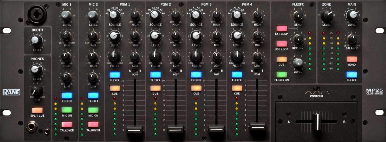 RANE MP25 19-Inch 6-Channel Rackmount DJ Mixer