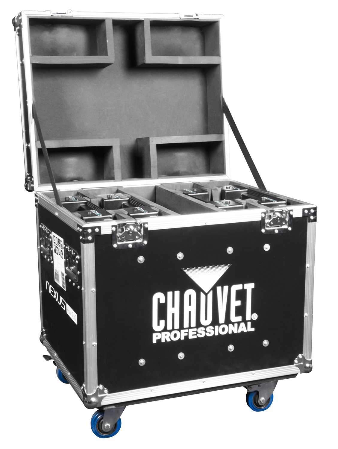 Chauvet Nexus 7x7 LED Panel 4 Pack with Road Case