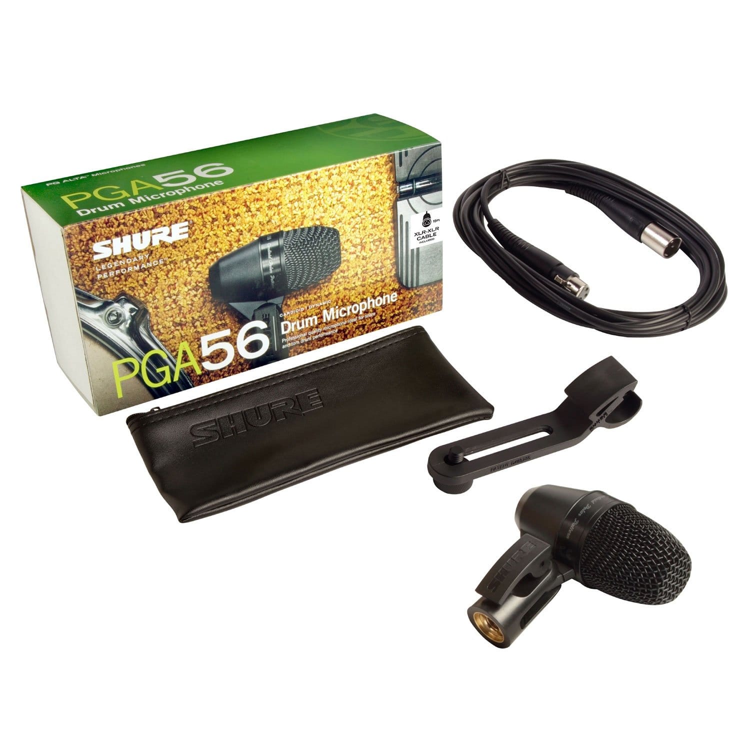 Shure PGA56-XLR Dynamic Snare / Tom Microphone with XLR Cable