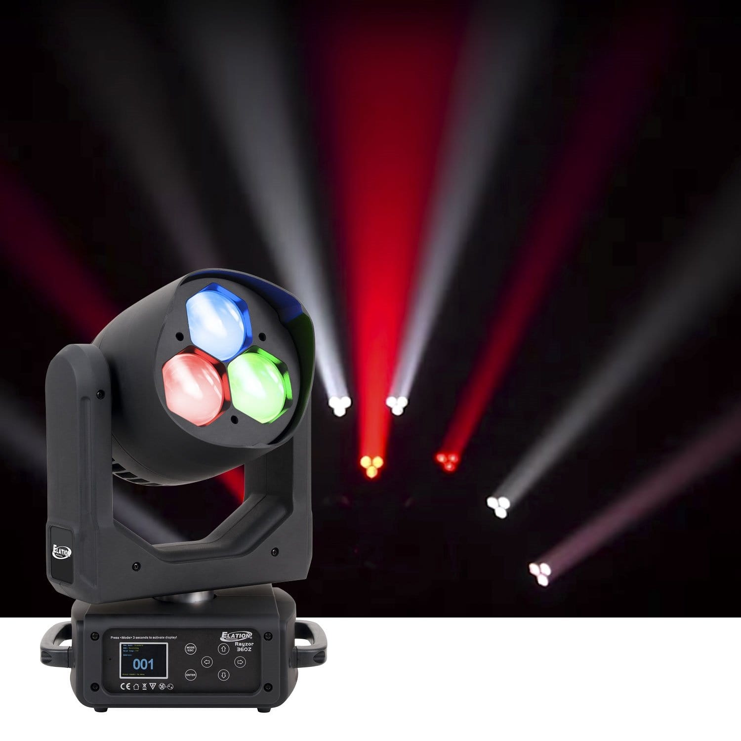 Elation Rayzor 360Z 3x60-Watt RGBW LED Moving Head Light